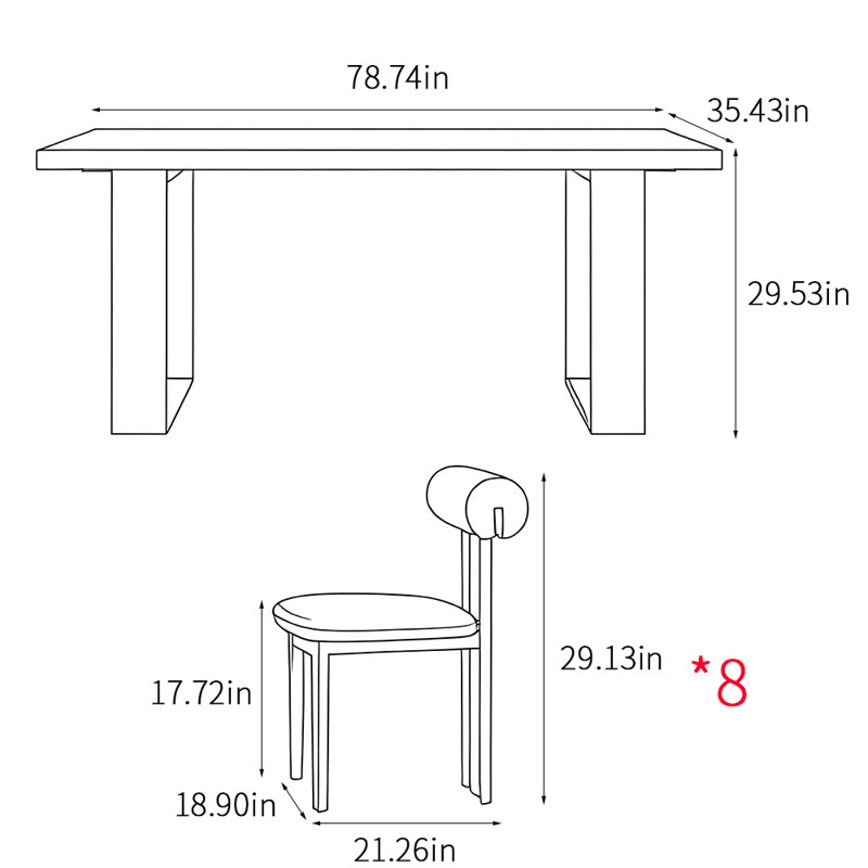 Elamer Rectangular modern simple dining table sets | Wayfair